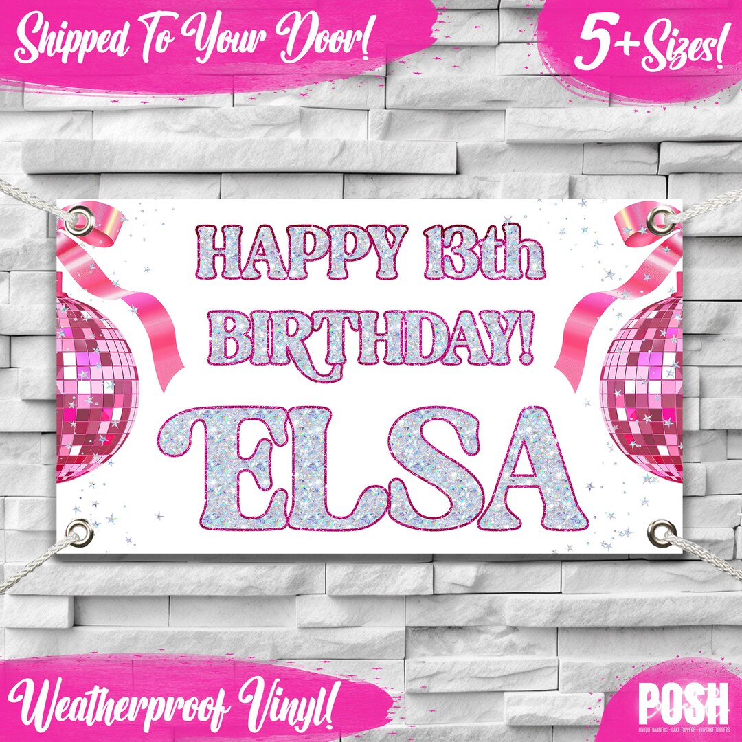 13th BIRTHDAY BANNER| Birthday Banners, Custom Birthday, 13th Birthday ...