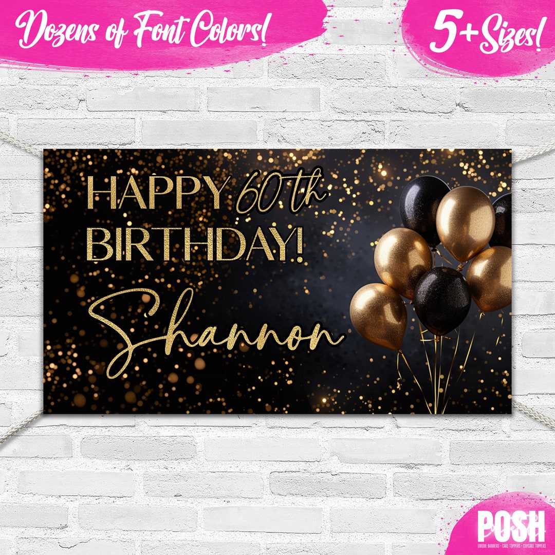 60TH BIRTHDAY BANNER | 60th Birthday, 60, 60th, Banner, Custom Banner ...