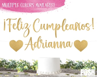 Spanish Happy Birthday Banner Feliz Cumpleanos Banner Birthday - Etsy