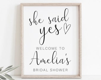 She Said Yes Printable Sign - Etsy