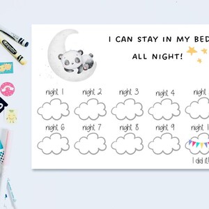 Kids Printable Stay in Bed Sticker Chart Reward Chart - Etsy Canada