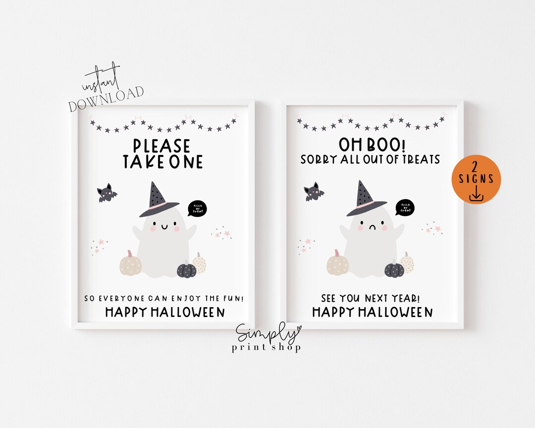 Candy Bowl Sign Please Take One Printable Tag Front Door - Etsy