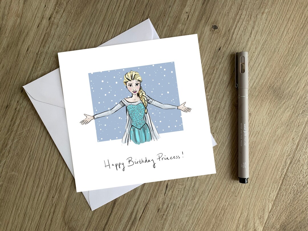 Elsa Birthday Card - ‘frozen Birthday Card’ "princess Card" Elsa Frozen ...