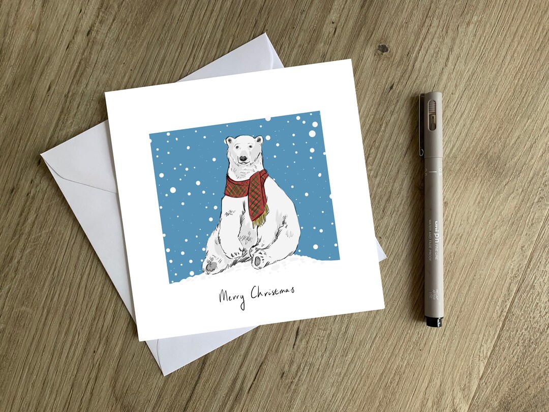 Polar Bear Christmas Card - Christmas Cards - Unique and Original Hand ...