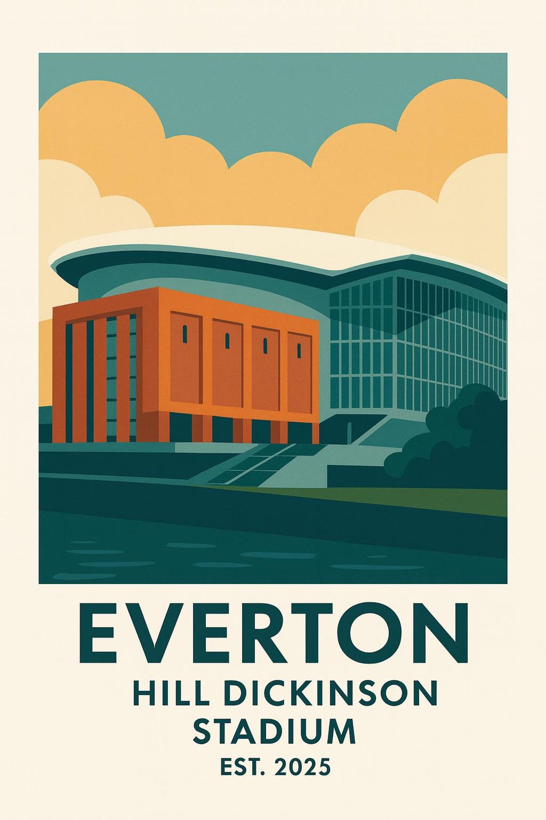 Everton Hill Dickinson Stadium Print | Everton FC Poster | Modern ...