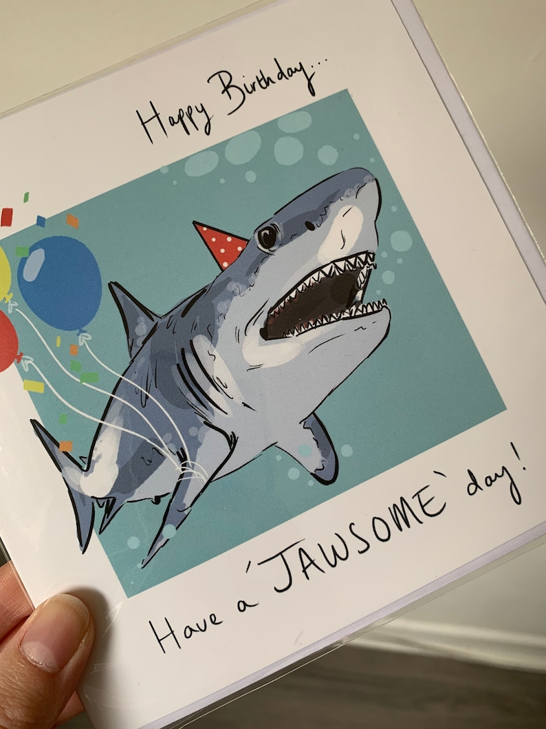 Shark Jawsome Birthday Card - Funny Jaws Birthday Card - Etsy