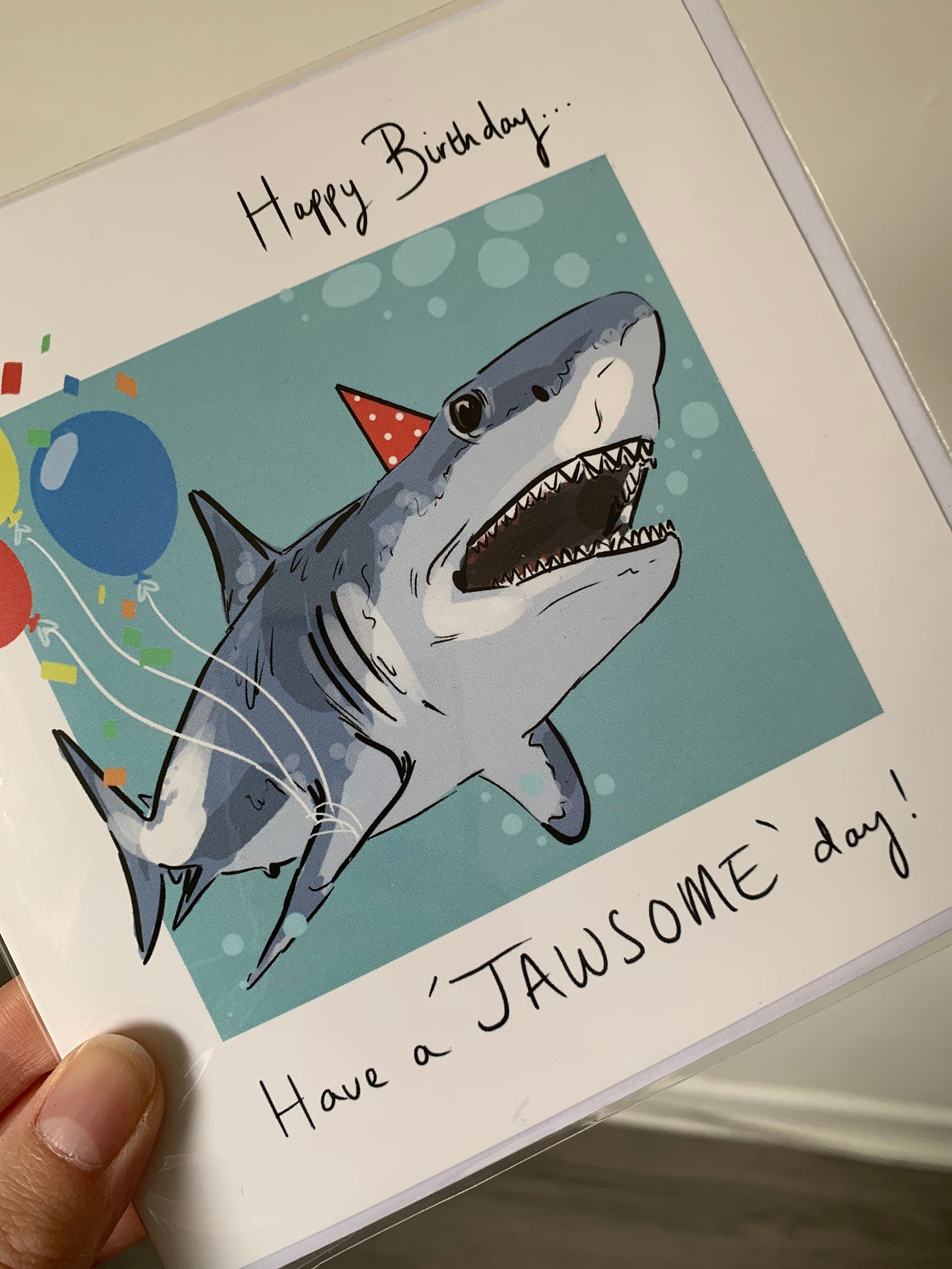 Shark Jawsome Birthday Card - Funny Jaws Birthday Card - Etsy