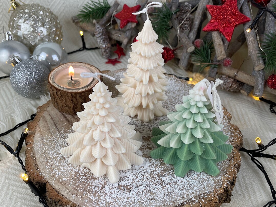 Set of 3 Christmas TreesScented CandlesChristmas - Etsy Polska