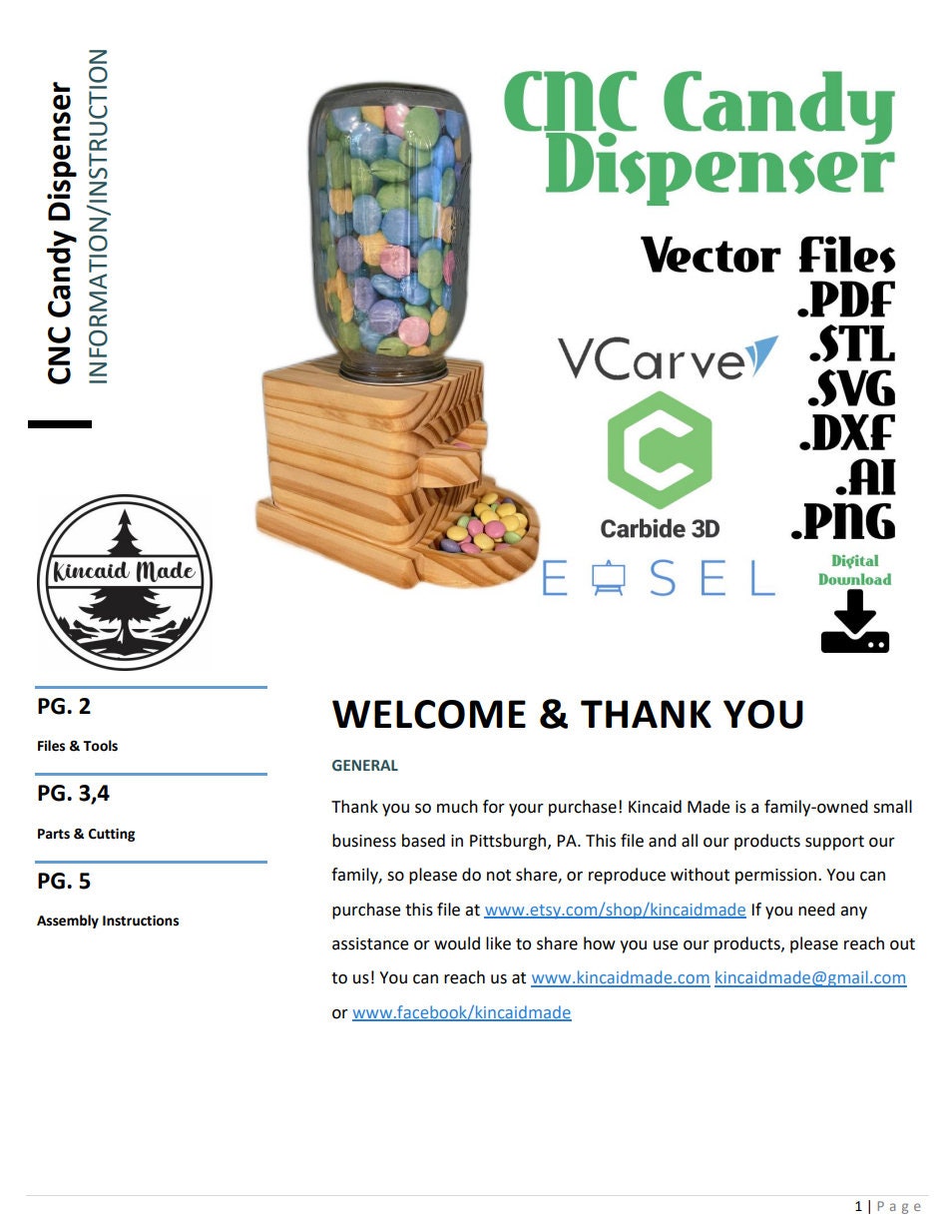 Candy Dispenser Digital Blueprints | Vector Files for CNC & Engraving ...