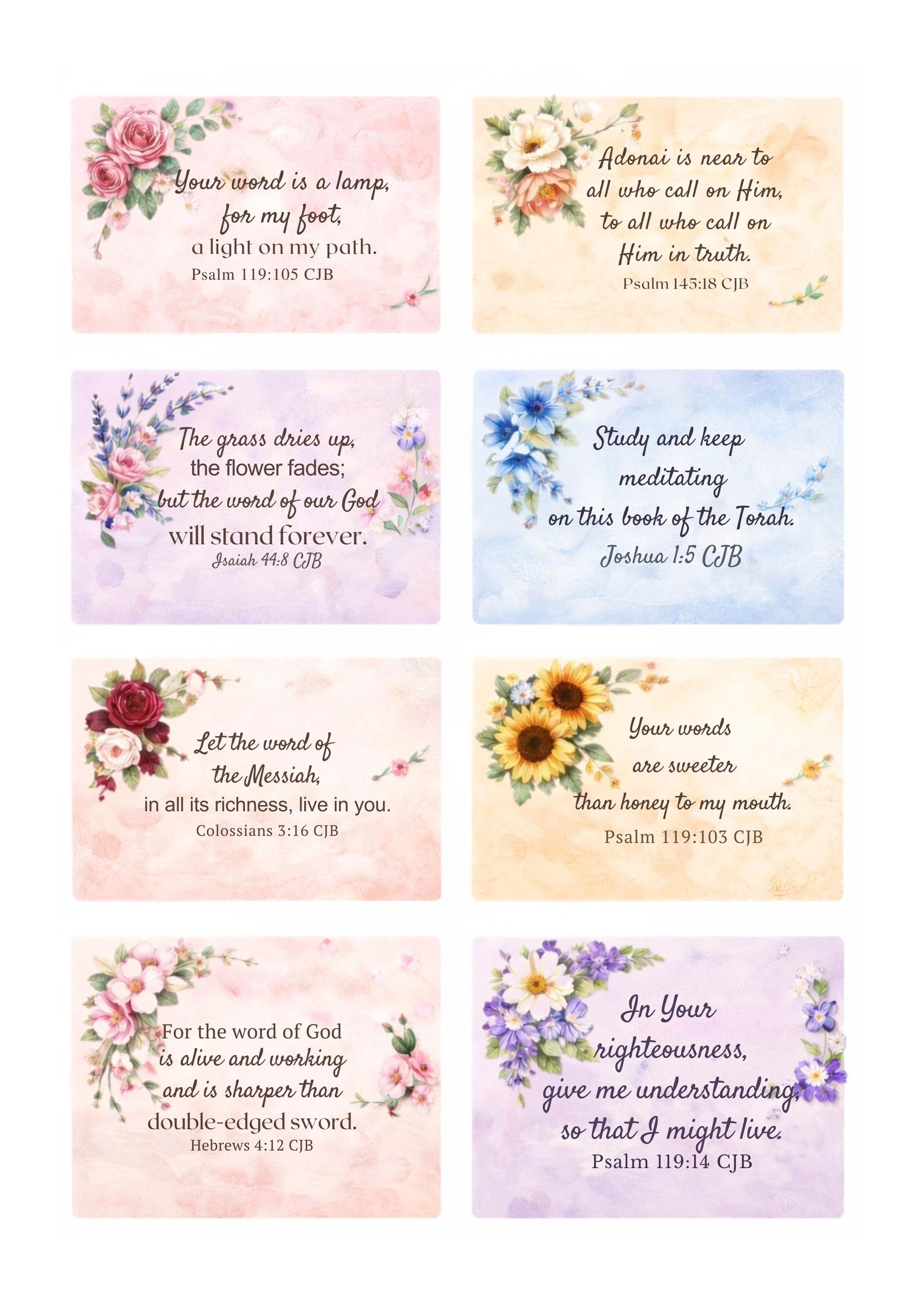 Printable Bible Verse Tags Trackers, Floral Scripture Art (digital ...