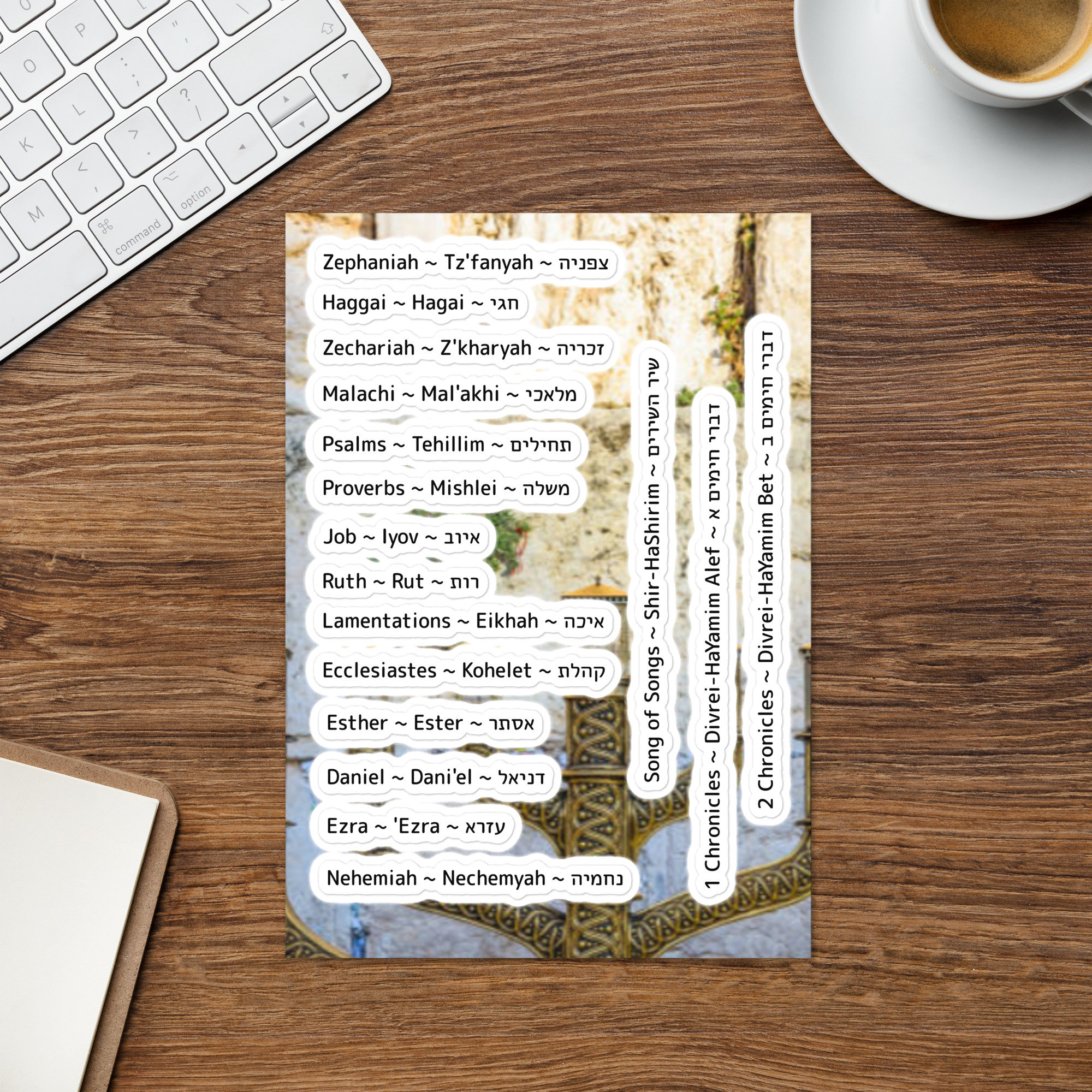 Tanakh Bible Title Page Stickers: Hebrew, English, Transliteration ...