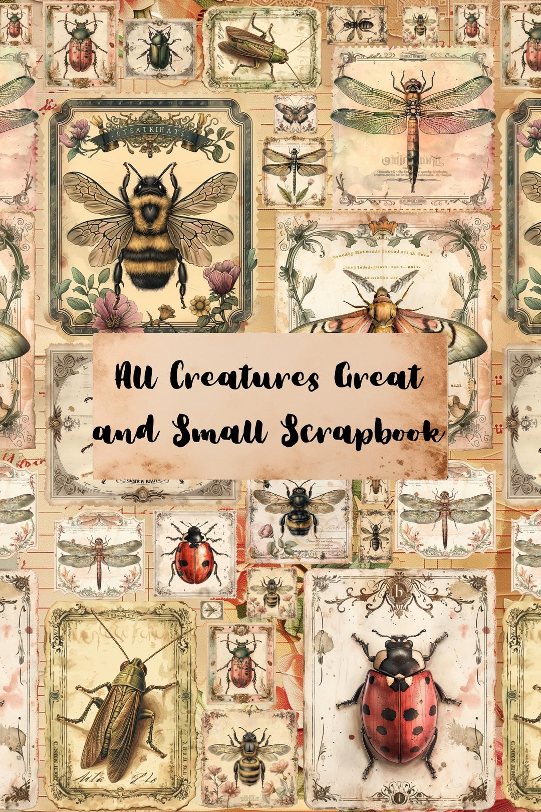 Vintage Style Insect Scrapbook Papers | Nature-inspired | Instant ...