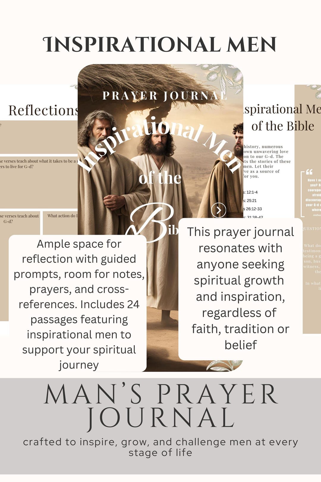 Inspirational Men of the Bible: Printable Prayer Journal With ...