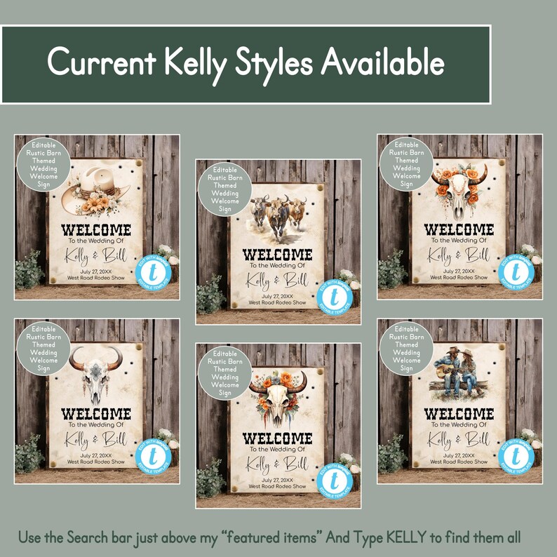 Rustic Texas Themed Rodeo Barn Wedding Themed Welcome Sign, Editable ...
