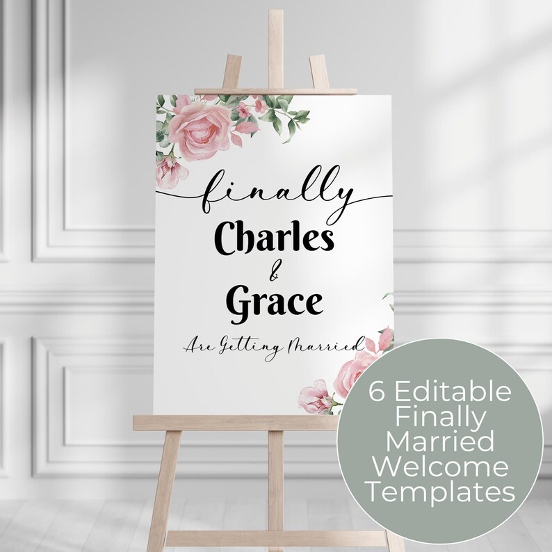 Blush Pink Rose Flower Themed Wedding Stationery Mega Bundle Template ...