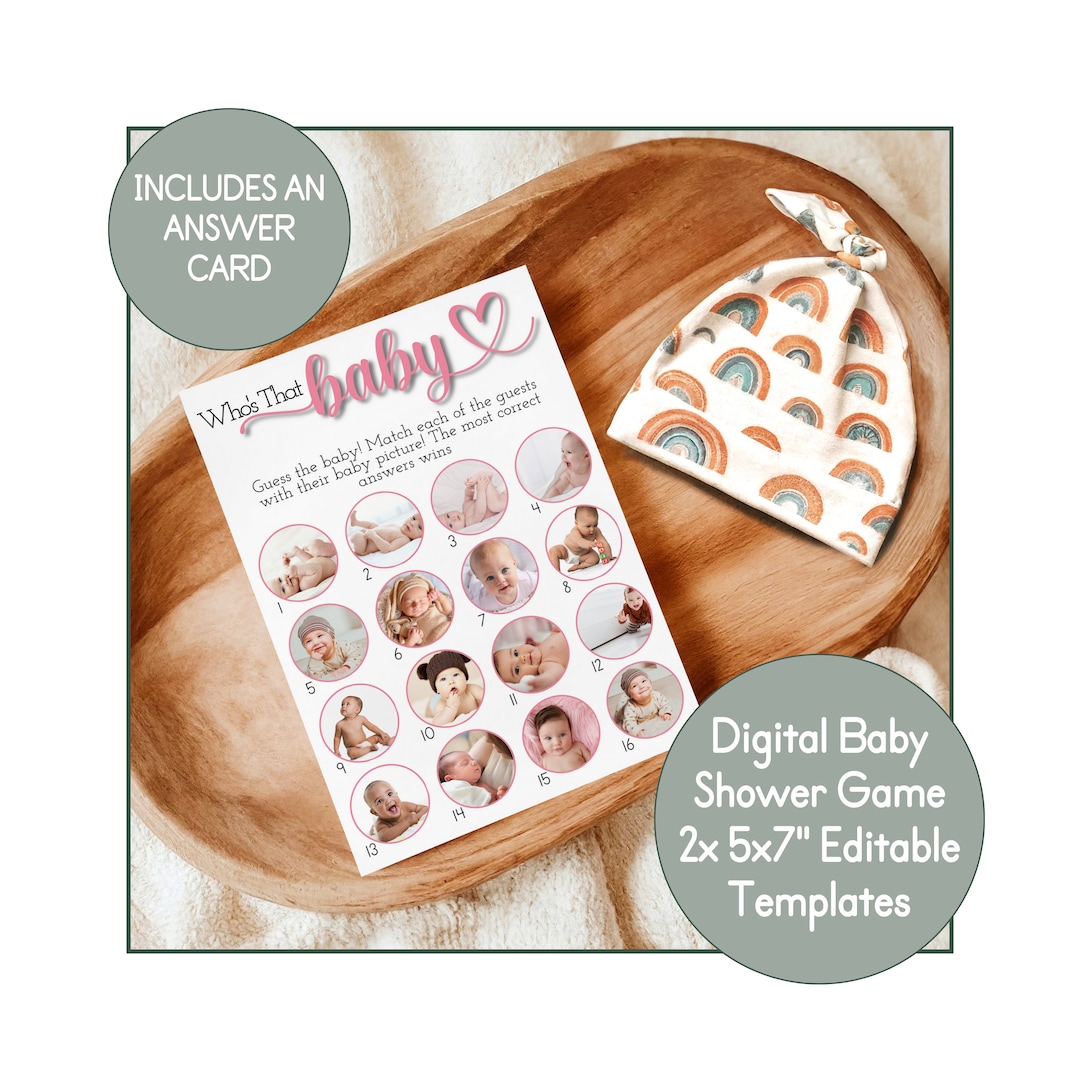 Its A Girl Baby Shower Party Game, Who's That Baby Guessing Game, Fun ...