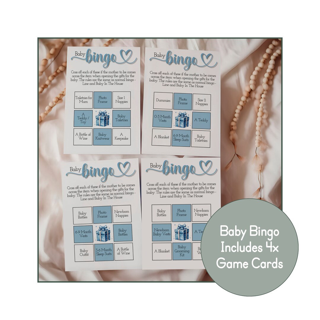 Its A Boy Baby Bingo Game Card Activities, Baby Shower Printable ...