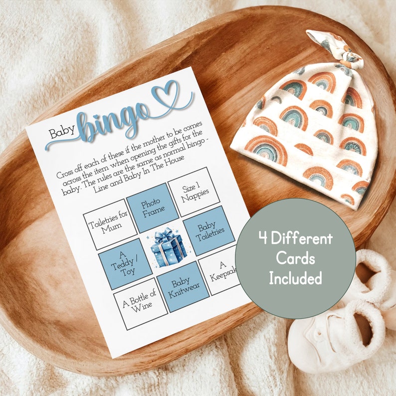 Its A Boy Baby Bingo Game Card Activities, Baby Shower Printable ...