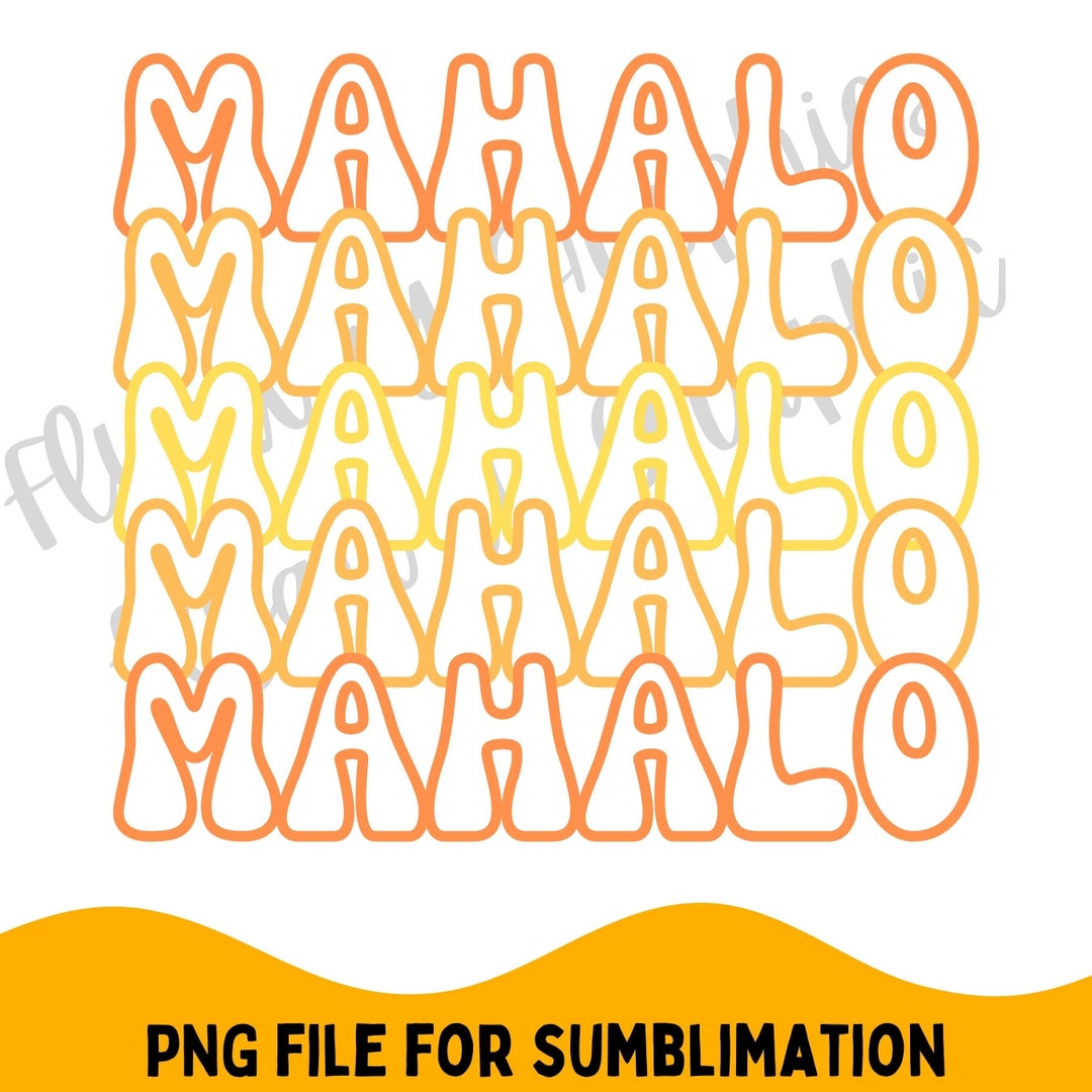 Mahalo PNG | Mahalo Stickers Design | Retro Font PNG - Etsy