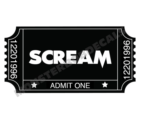 Scream Movie Ticket Vinyl Decal Horror Movies Slashers | Etsy