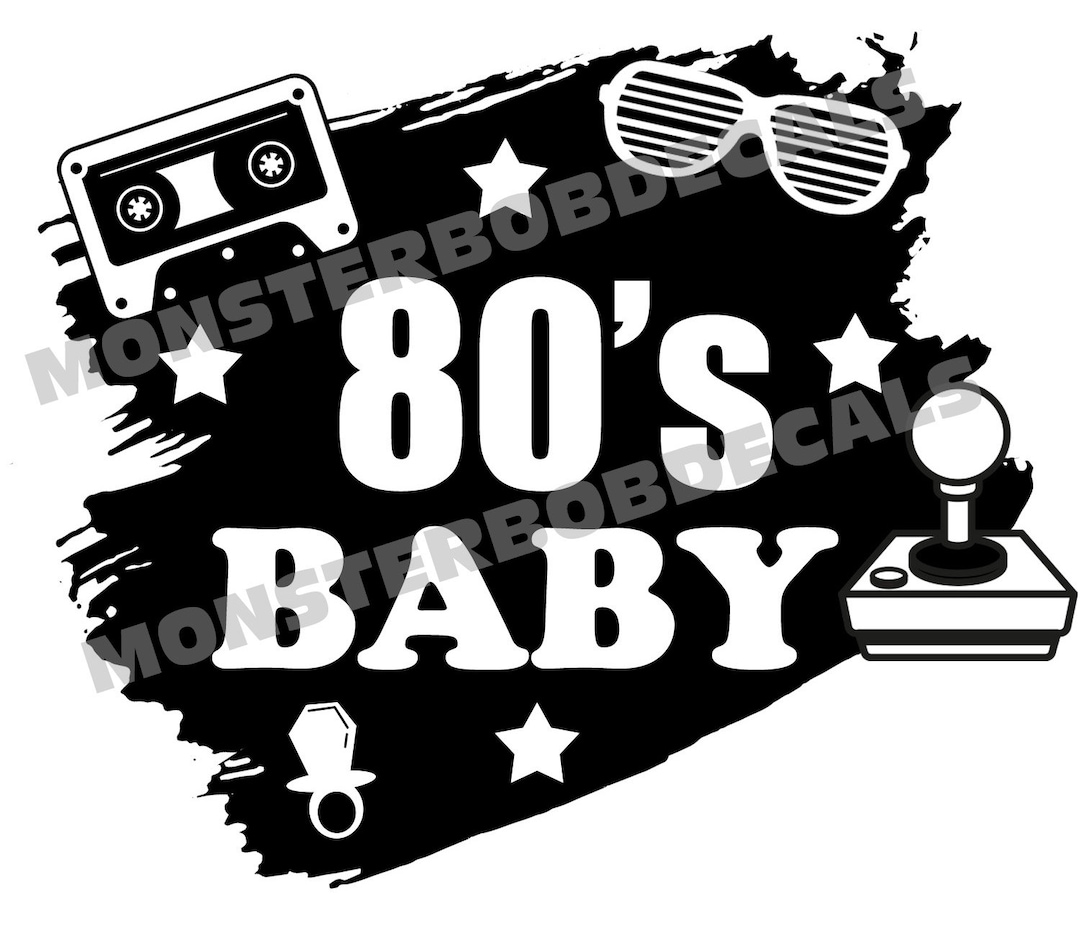 80s Baby Vinyl Decal 1980s Retro Gaming Music Vintage - Etsy