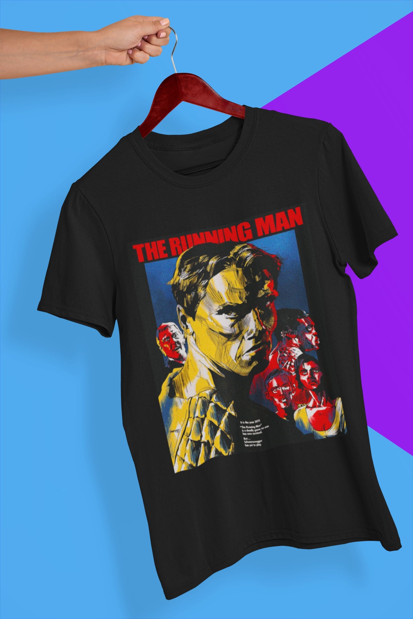 The Running Man Movie Poster Style T Shirt, Running Man Soft T-Shirt ...