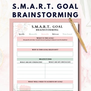 S.M.A.R.T. Goal BRAINSTORMING | Goal Setting | Printable PDF | Digital ...