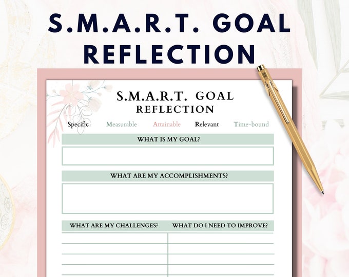 S.M.A.R.T. Goal Reflection | Goal Setting | Printable | Digital | PDF ...