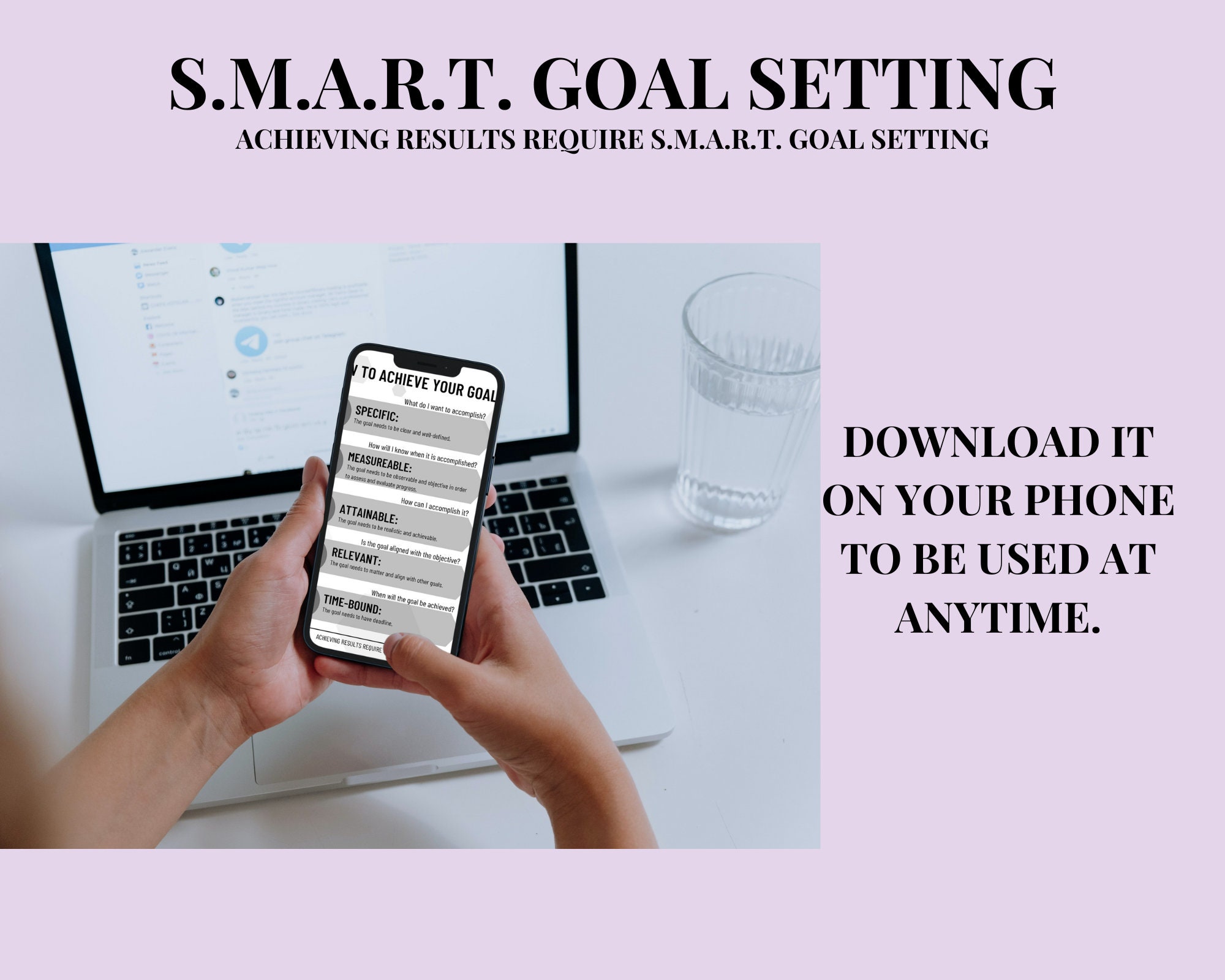 S.M.A.R.T. Goal Poster | Printable | Goal Setting | White and Gray ...