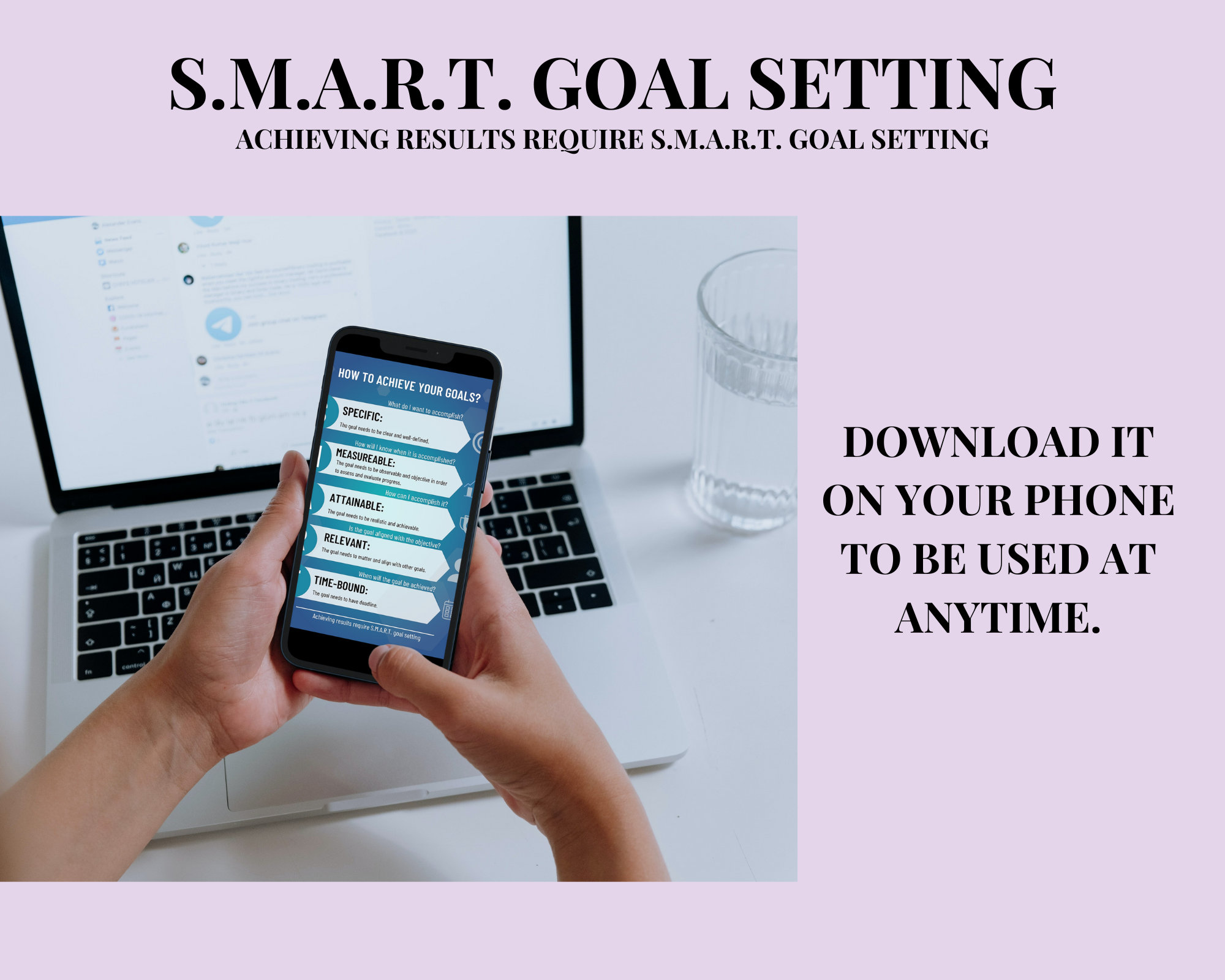 S.M.A.R.T. Goal Poster | Printable | Goal Setting | Blue | Motivational ...