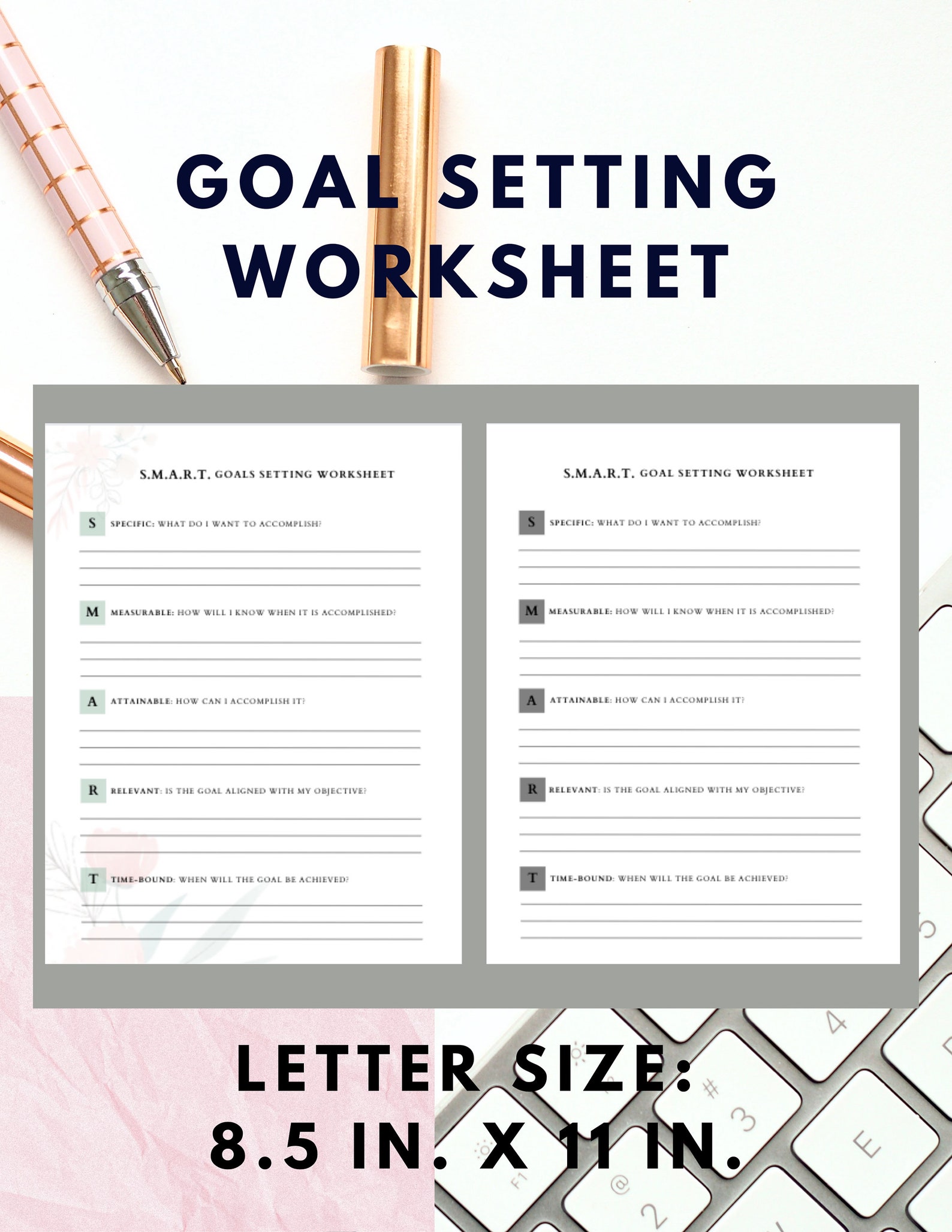 S.M.A.R.T. Goal Setting Worksheet - Goal Setting Printable - Digital - Etsy