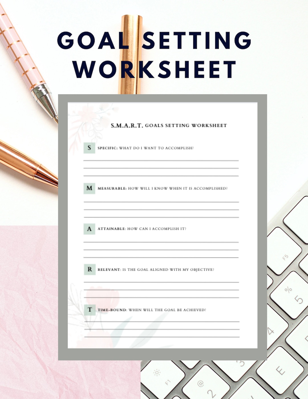 S.M.A.R.T. Goal Setting Worksheet - Goal Setting Printable - Digital - Etsy
