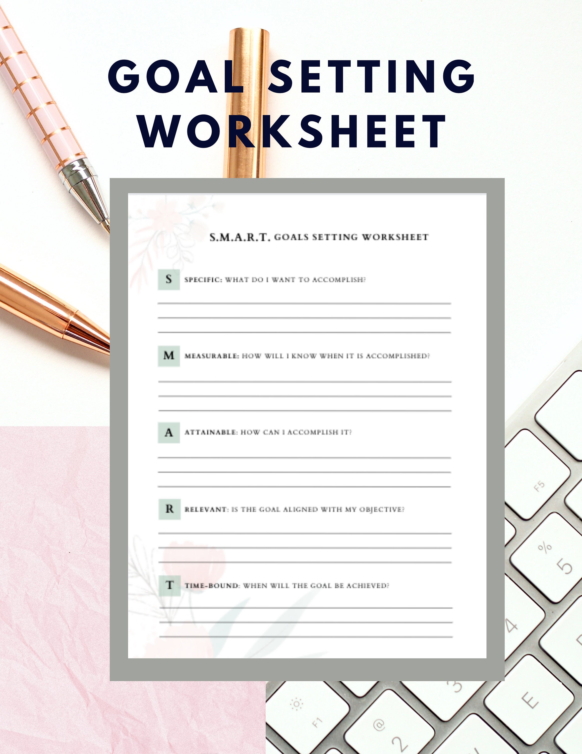 S.M.A.R.T. Goal Setting Worksheet - Goal Setting Printable - Digital - Etsy