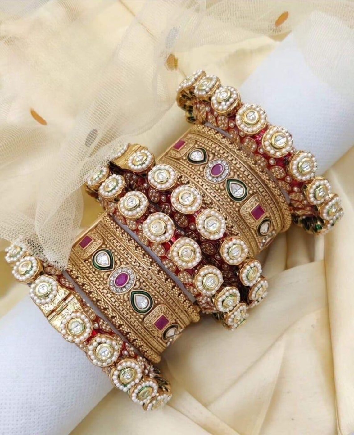 Rajwadi Kada/pachali Bangles/meenakari Openable Kada/indian Wedding ...