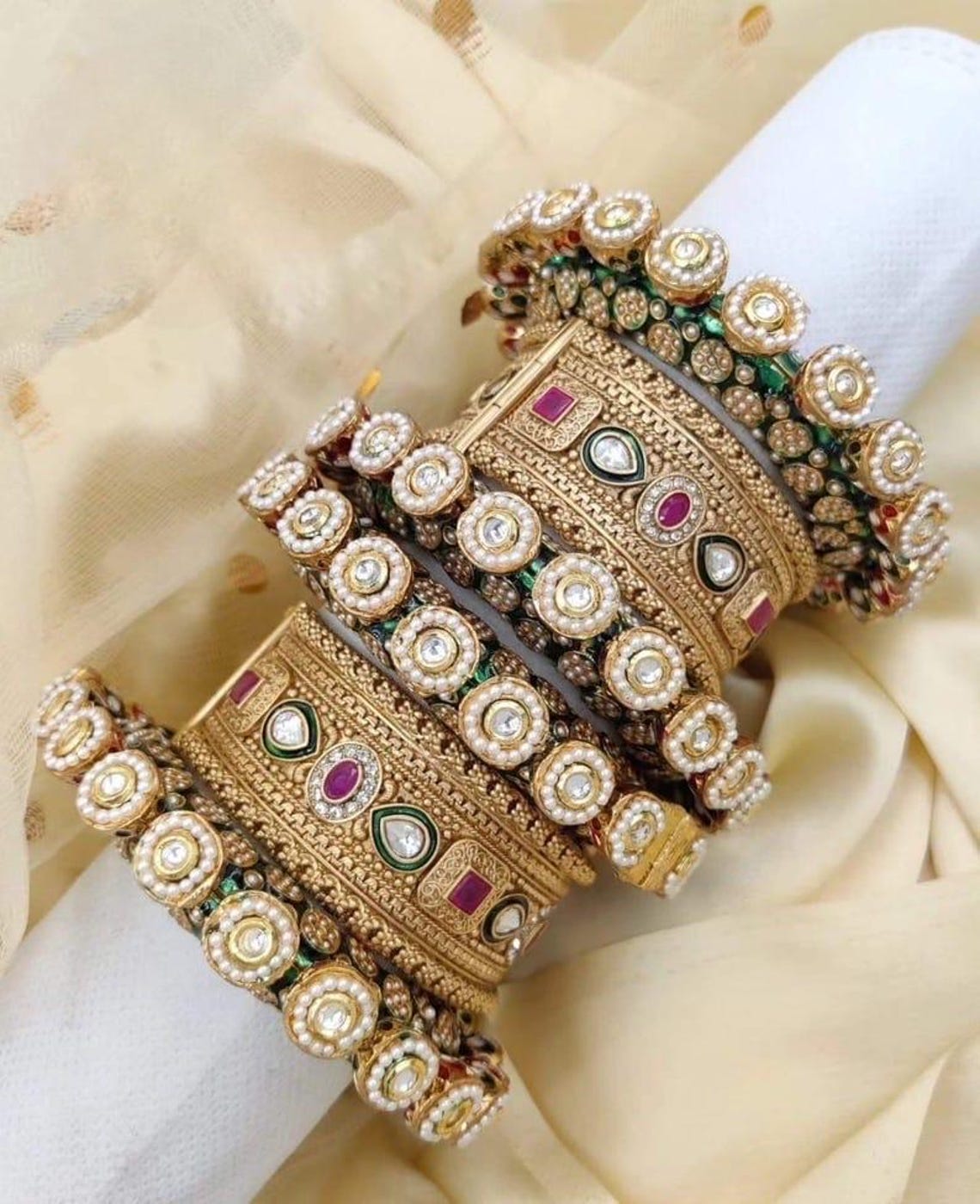 Rajwadi Kada/pachali Bangles/meenakari Openable Kada/indian Wedding ...