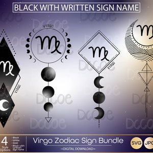 Virgo Zodiac Sign Bundle Svg | Celestial Svg | Astrology Horoscope ...