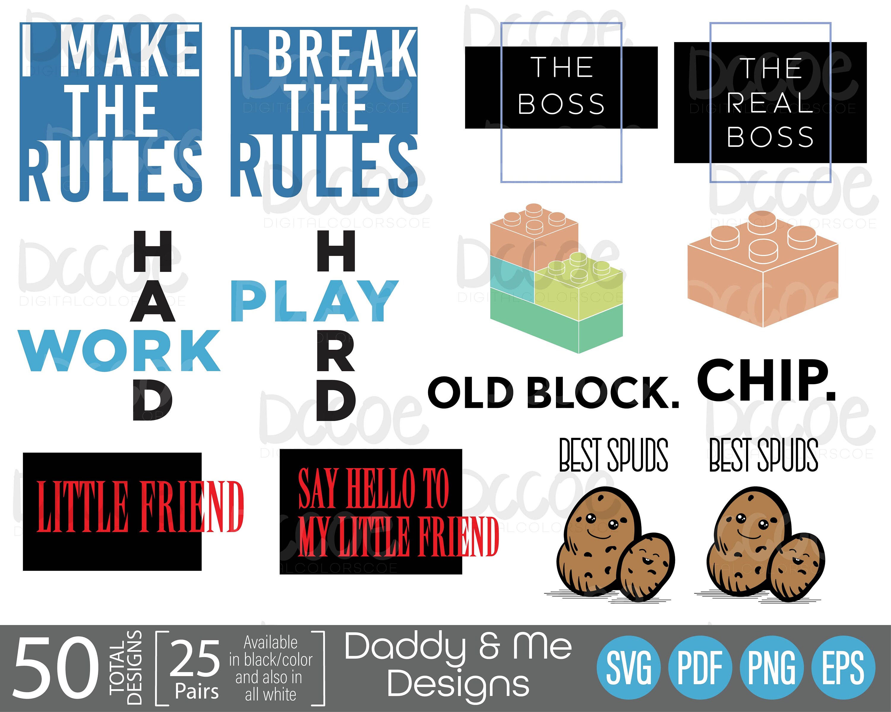 Daddy & Me Tshirt Designs Fathers Day Svg Bundle Gift for Shirt Cups ...