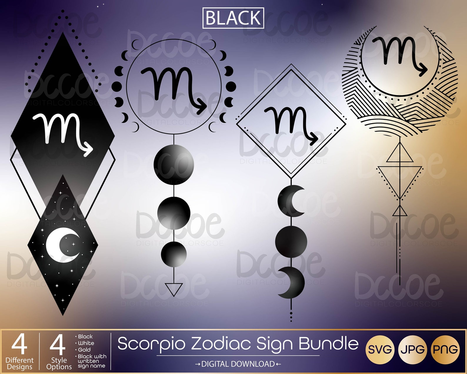 Scorpio Zodiac Sign Bundle Svg | Celestial Svg | Astrology Horoscope ...