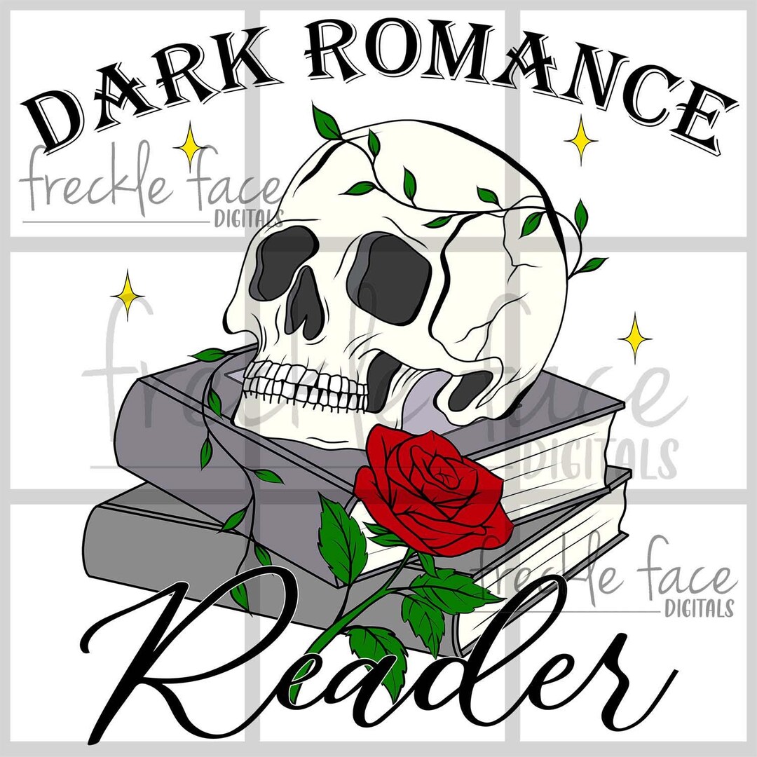 Dark Romance Reader SVG: Book Lover Skull & Rose (digital Download) - Etsy