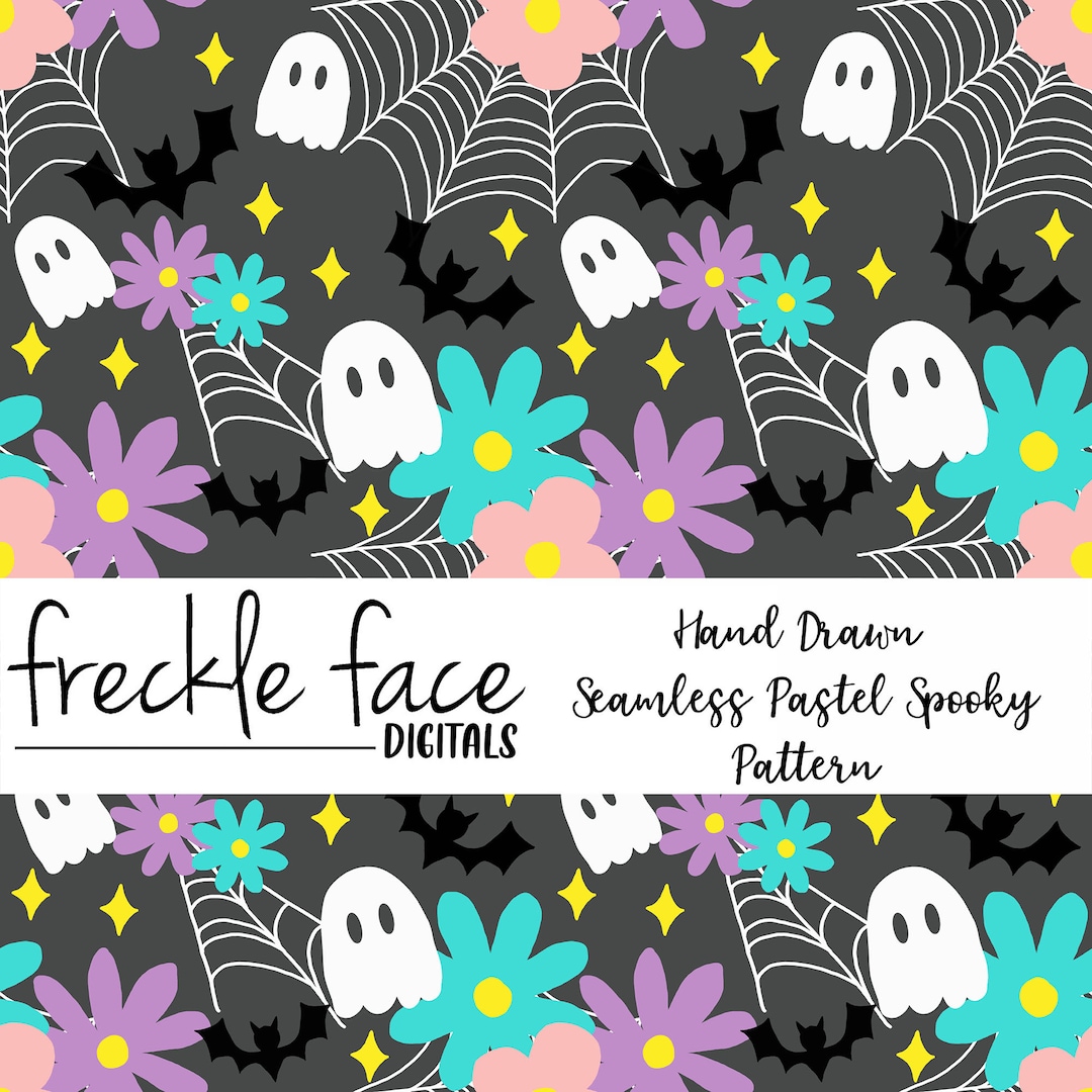 Spooky Halloween Pastel Retro Seamless Pattern - Etsy
