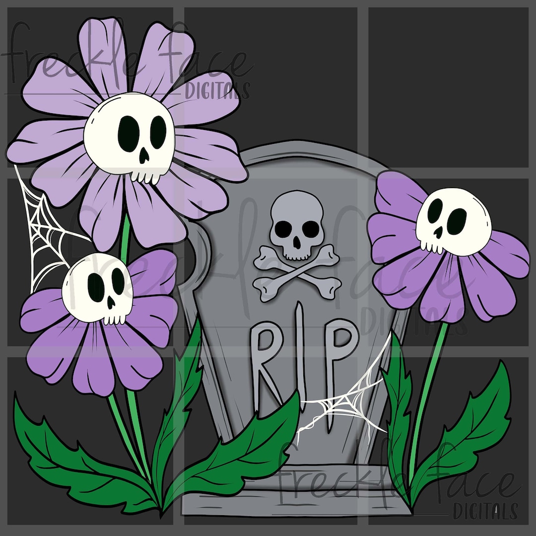 Skelly Flowers, PNG, Skeleton, Skull Flowers, Tombstone - Etsy