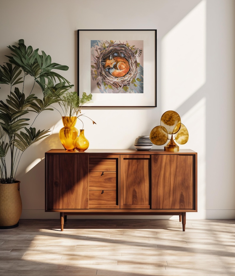 Cross Stitch Kit Fox in the Nest Hand Embroidery - Etsy