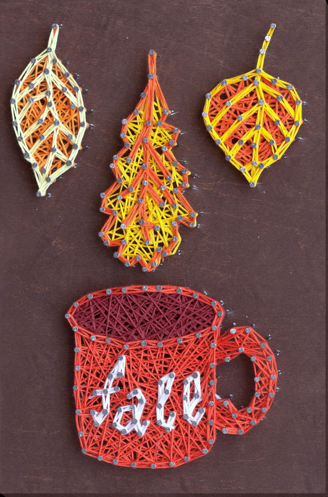 DIY Creative Kit String Art Leaf Fall Abris Art - Etsy