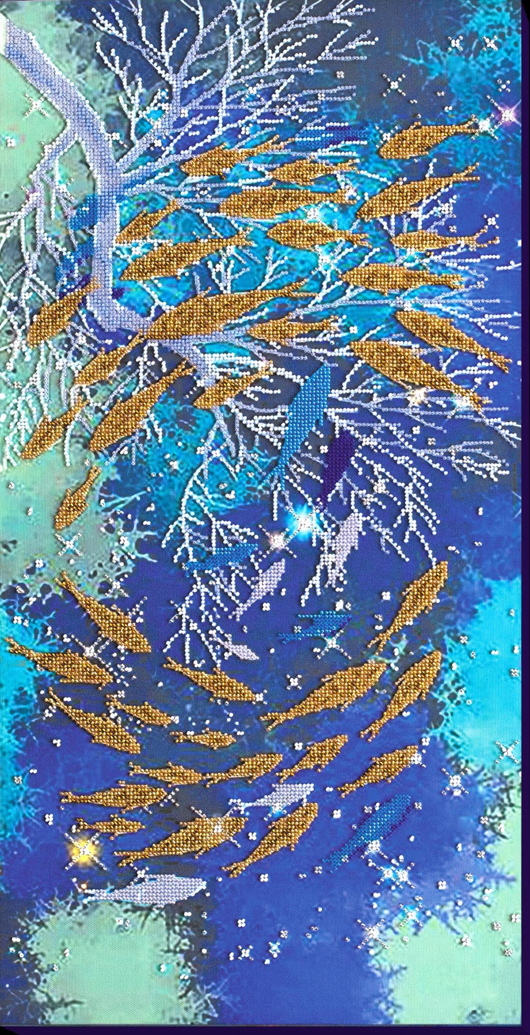DIY Bead Embroidery Kit the Cycle Ocean Depth Beaded Needlepoint Craft ...