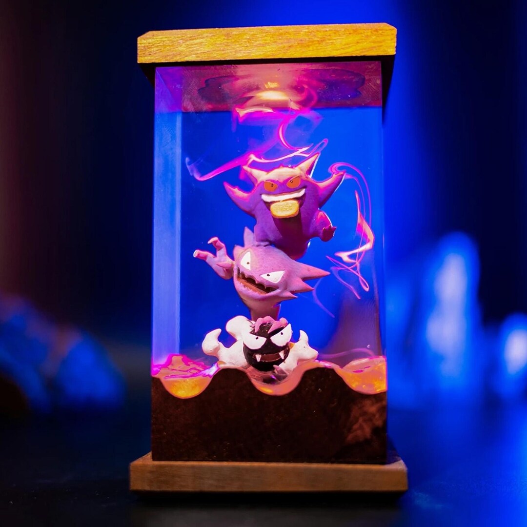 Gen.gar Po.kem.on Epoxy Lamp, Pok.emon World Resin Diorama Lamp, Custom ...