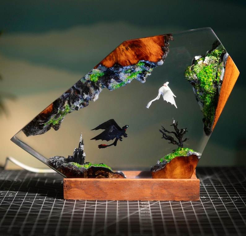 Too.thl.ess Dragon Resin Lamp, HTTYD Night Lamp, Light Fury Lamp ...