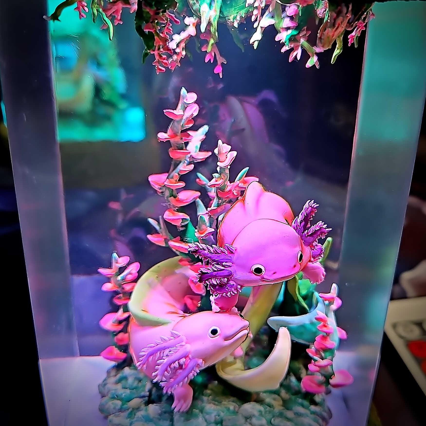 Axolotl Resin Lamp, Custom Axolotl Epoxy Lamp, Resin Night Light, Table ...