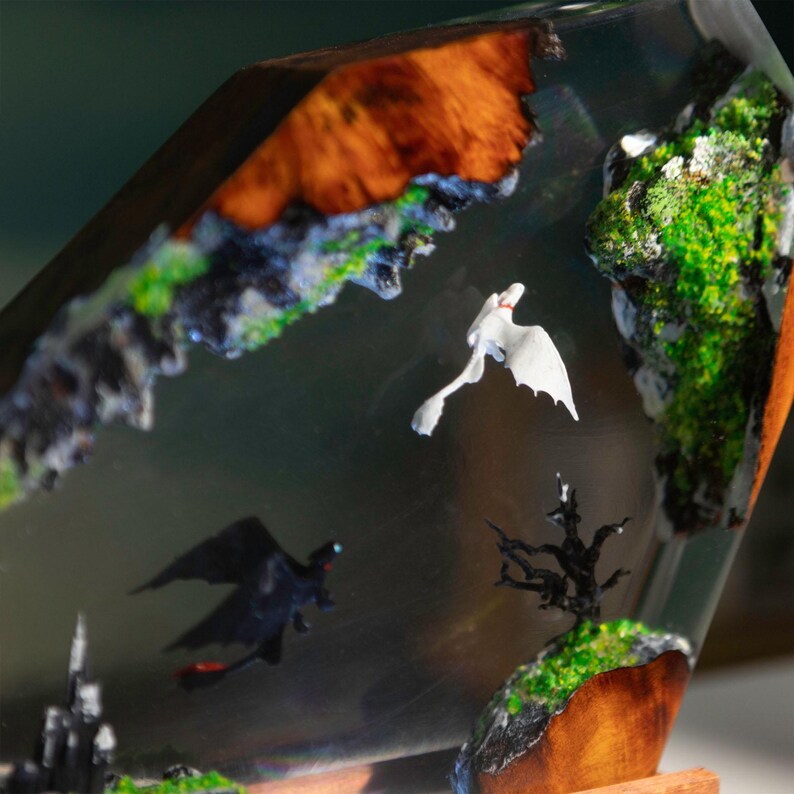 Too.thl.ess Dragon Resin Lamp, HTTYD Night Lamp, Light Fury Lamp ...