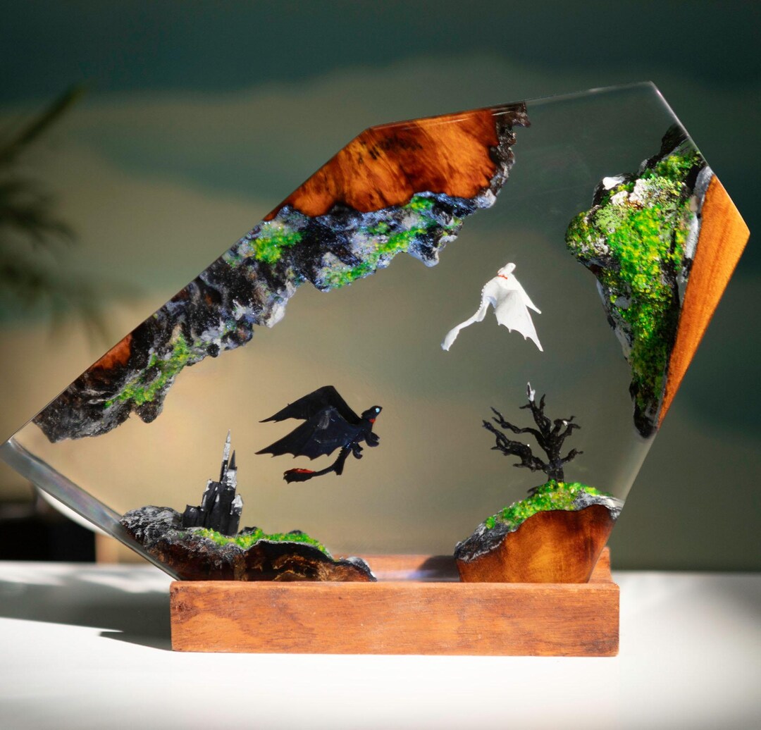 Too.thl.ess Dragon Resin Lamp, HTTYD Night Lamp, Light Fury Lamp ...