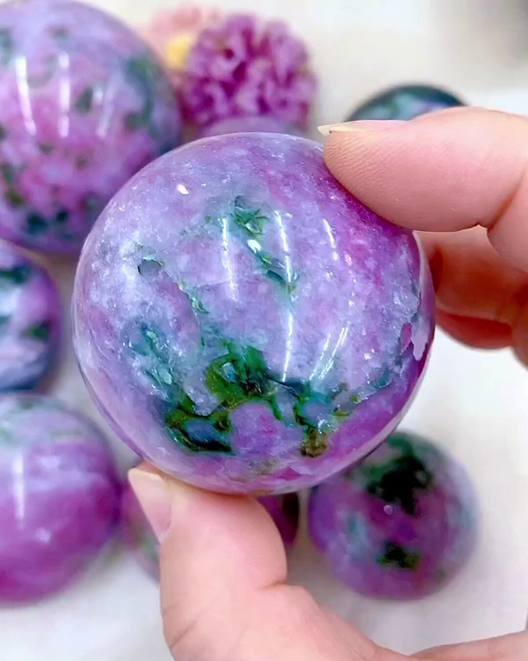 Rare Watermelon Tourmaline Sphere, Jewelrylous Vibrant Watermelon ...